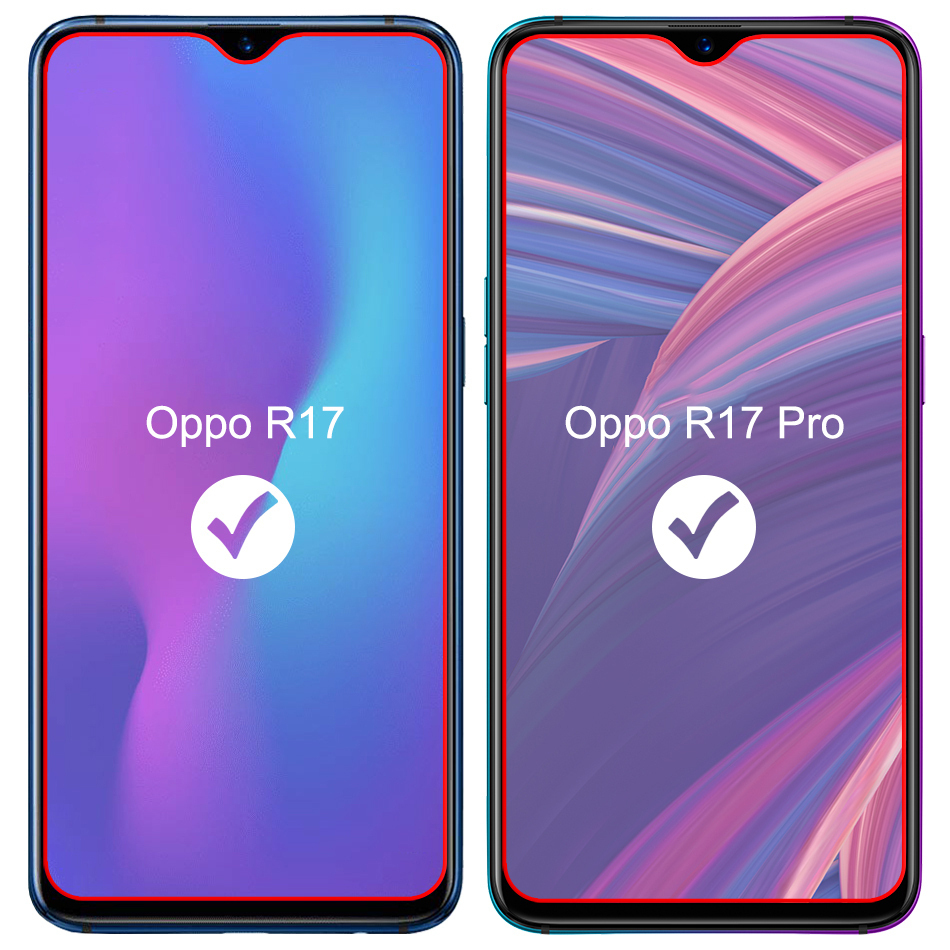 Full Coverage Tempered Glass Screen Protector for R17 Pro (Black)